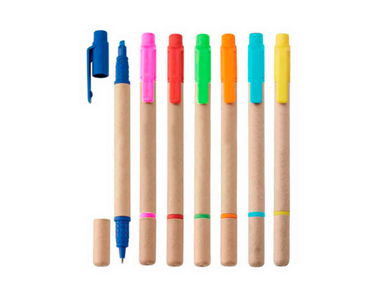 Lapicero Ecologico con Resaltador | Merchandising Perú